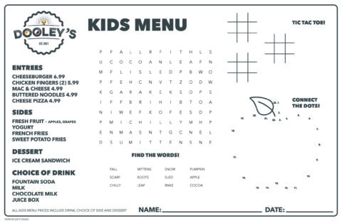 Menus - Dooley's on Main